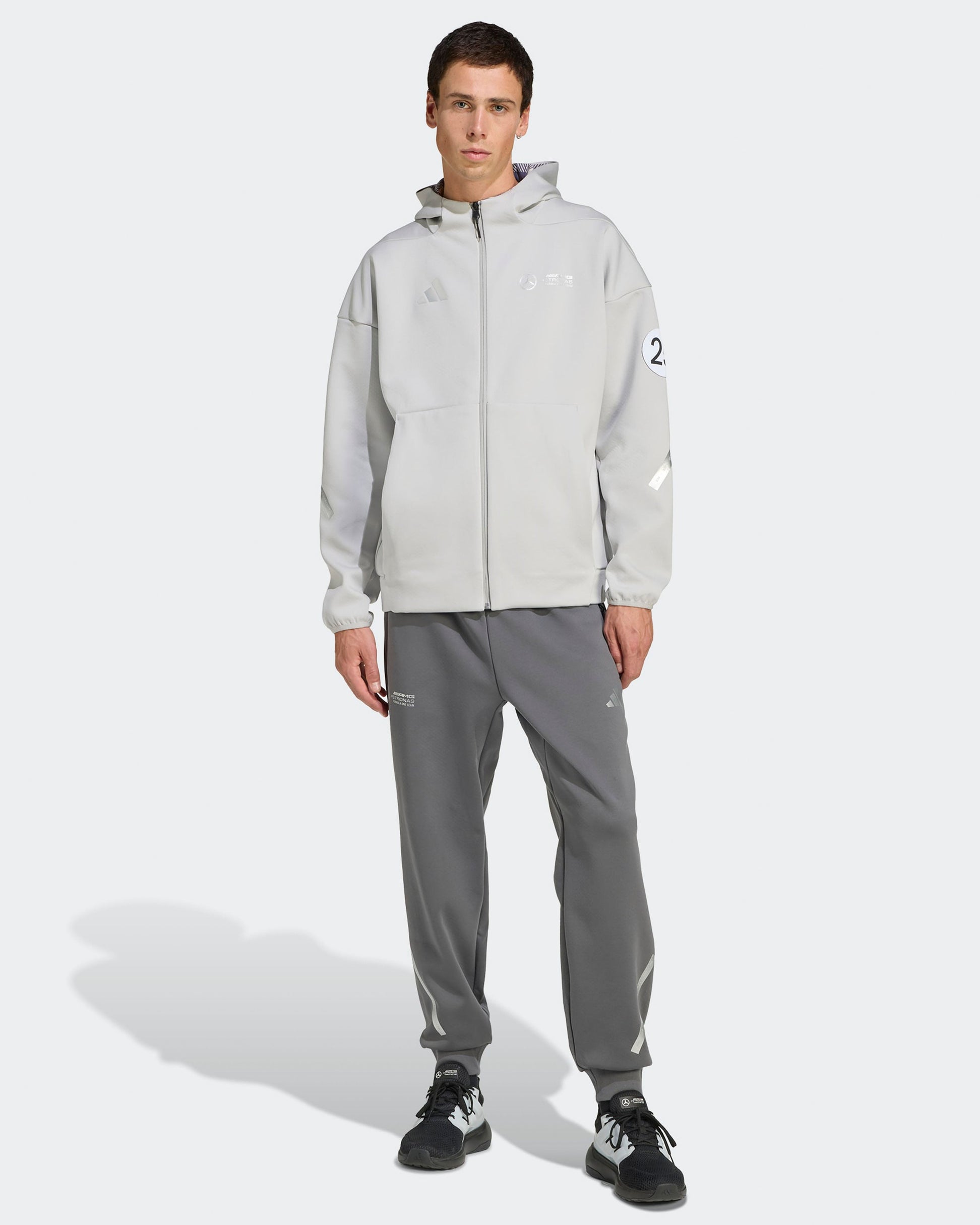 Mens Silver Arrows Full-Zip Hoody Grey | Official Mercedes-AMG PETRONAS ...